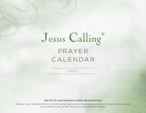 Jesus Calling April Prayer Calendar - Jesus Calling