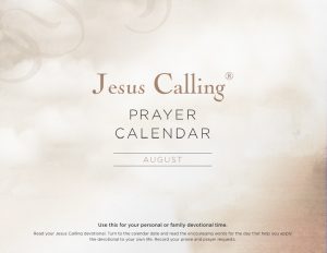 Jesus Calling August Prayer Calendar - Jesus Calling